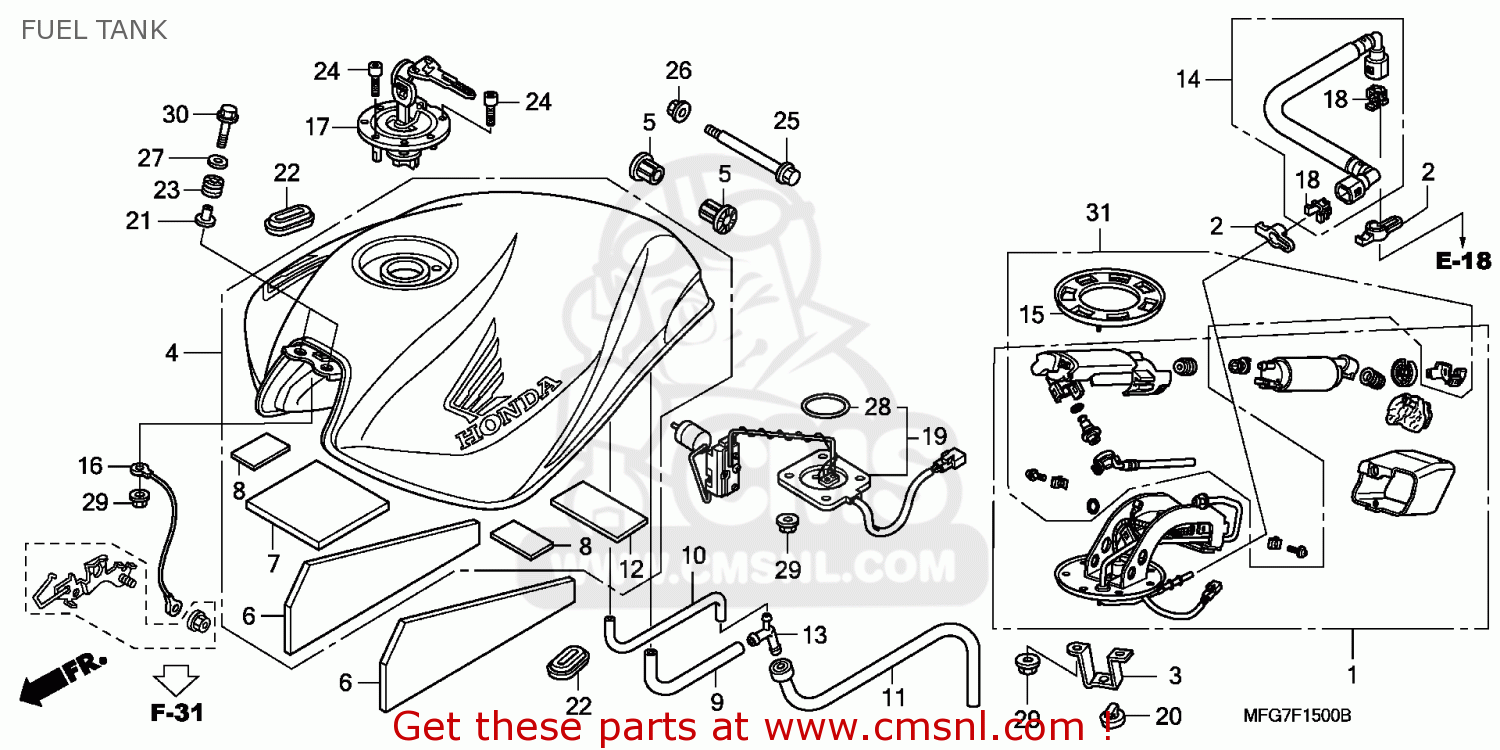 Honda CB600F HORNET 2007 (7) EUROPEAN DIRECT SALES / TYPE 2 FUEL TANK ...