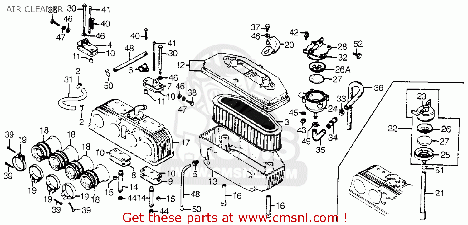 Honda CB750A 750 HONDAMATIC 1977 USA parts lists and schematics