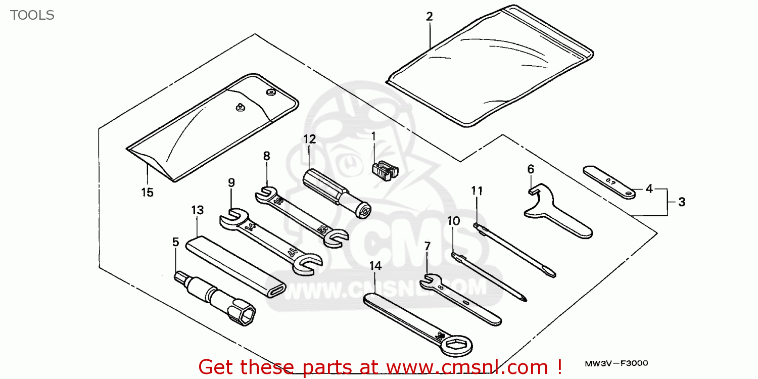 TOOLS - CB750F2 SEVEN FIFTY 2001 (1) PORTUGAL / KPH 34P