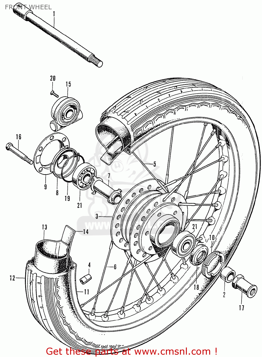 Honda CB750K1 FOUR 1970 1971 USA FRONT WHEEL - buy FRONT WHEEL spares ...