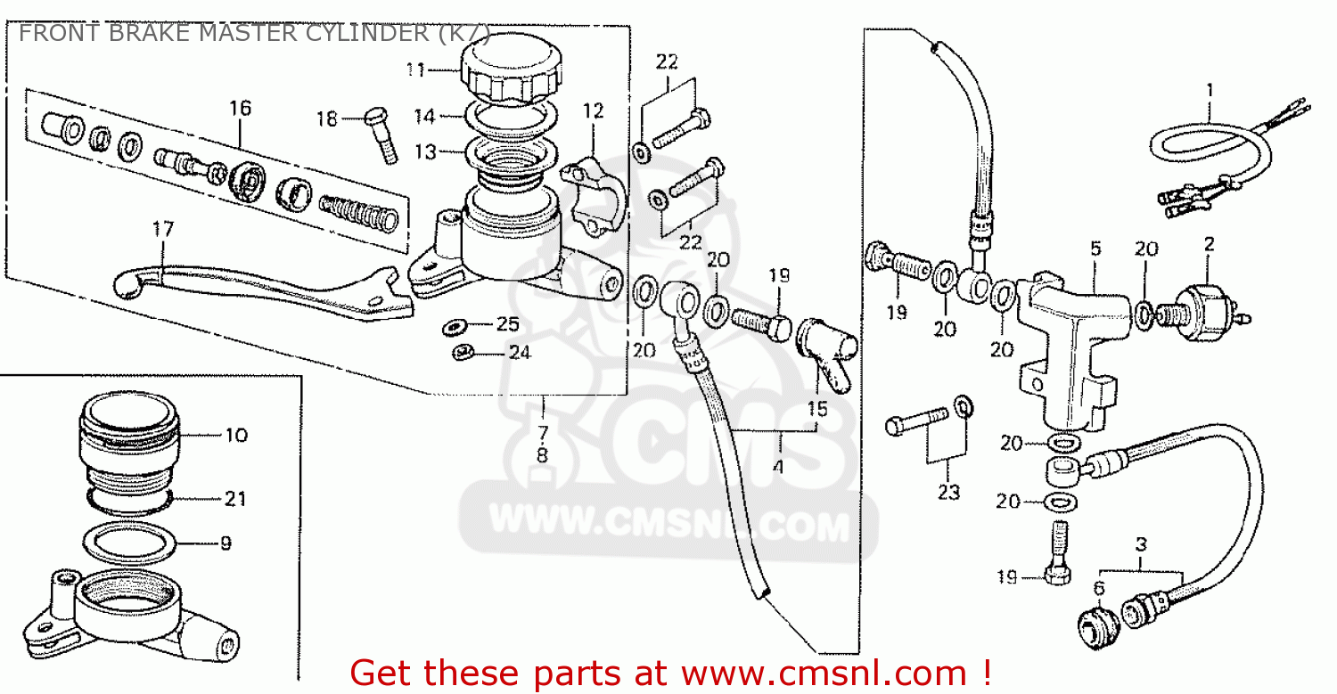 Honda CB750K7 FOUR USA FRONT BRAKE MASTER CYLINDER (K7) - buy FRONT ...