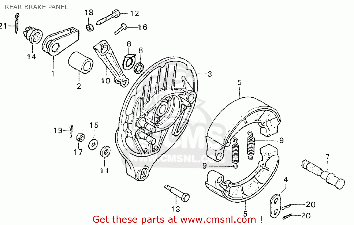 Honda CB750K8 FOUR USA REAR BRAKE PANEL - buy REAR BRAKE PANEL spares ...