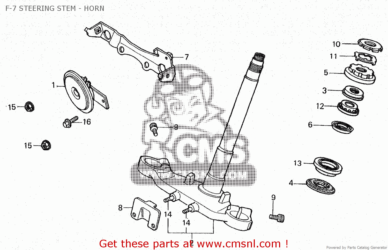 Honda CB750SC 1985 (F) F-7 STEERING STEM - HORN - buy F-7 STEERING STEM ...