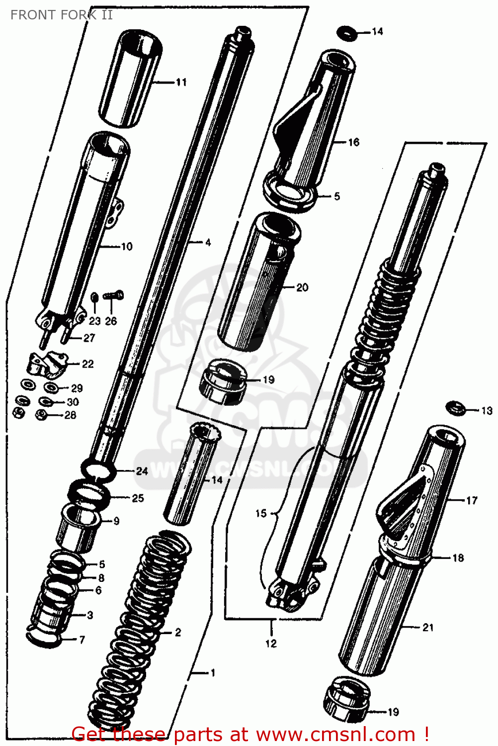 Honda CB77 SUPER HAWK 1961 USA FRONT FORK II - buy FRONT FORK II spares ...