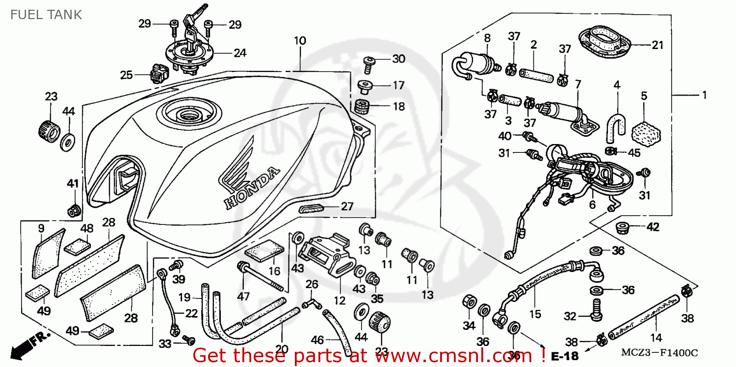 Honda CB900F HORNET 2007 (7) FRANCE FUEL TANK - buy FUEL TANK spares online