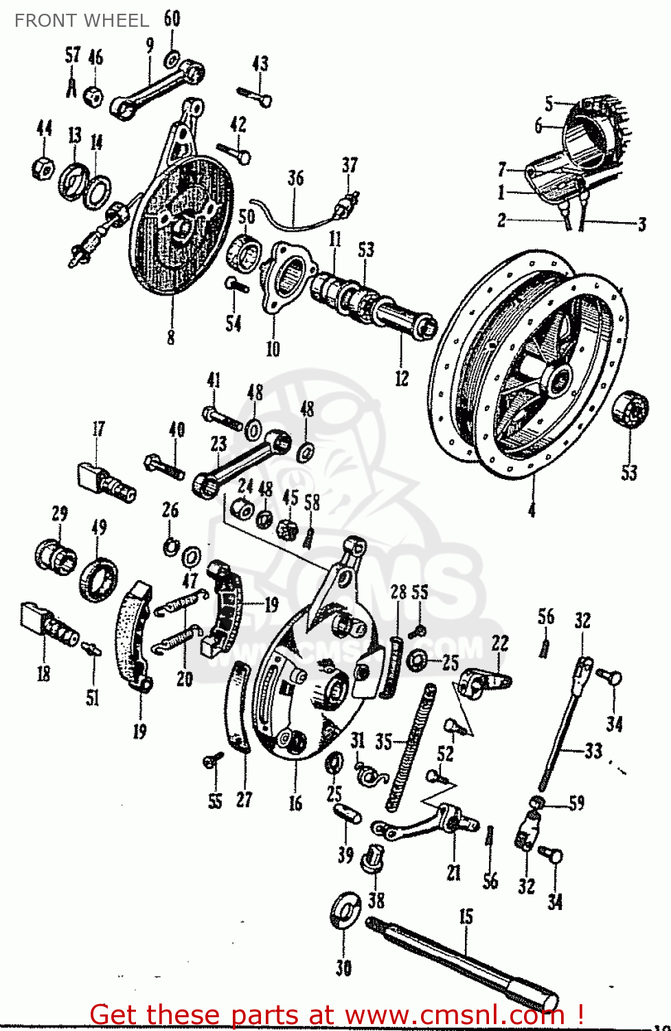Honda CB92 BENLY SUPER SPORT GENERAL EXPORT FRONT WHEEL - buy FRONT ...