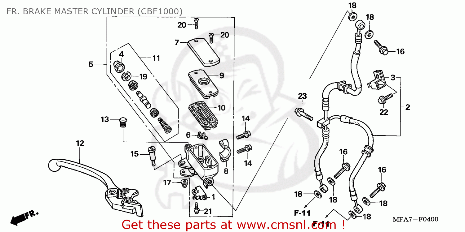 Honda CBF1000 2007 (7) IRELAND FR. BRAKE MASTER CYLINDER (CBF1000 ...
