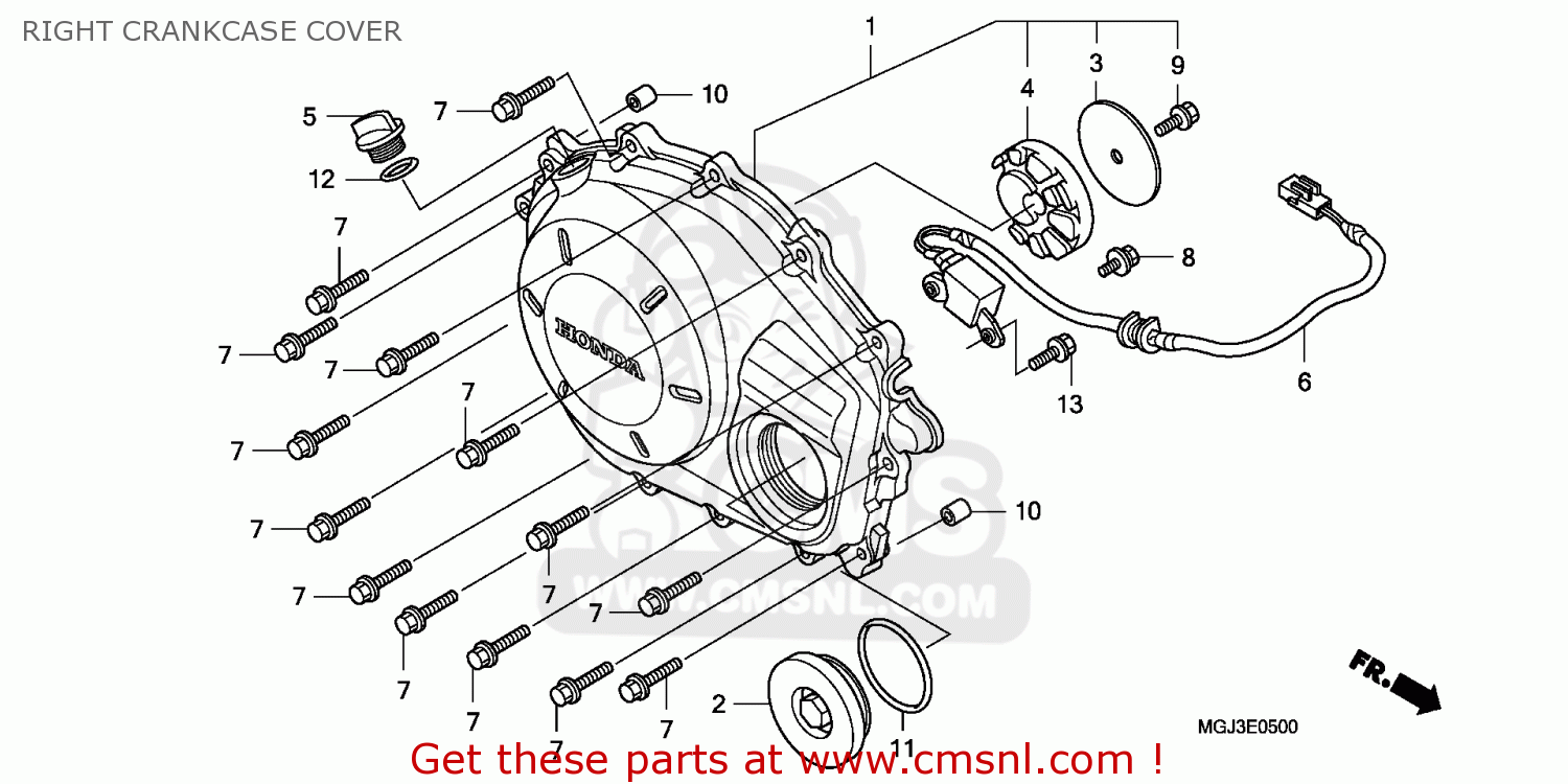 Honda CBF1000F 2011 (B) ENGLAND / MKH RIGHT CRANKCASE COVER - buy RIGHT ...