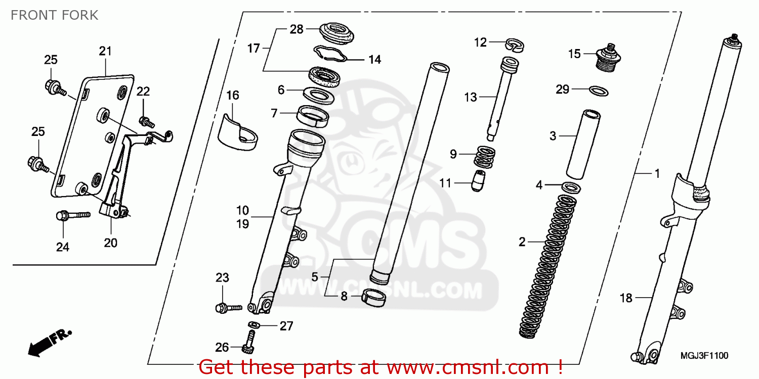 Honda CBF1000F 2011 (B) EUROPEAN DIRECT SALES FRONT FORK - buy FRONT ...