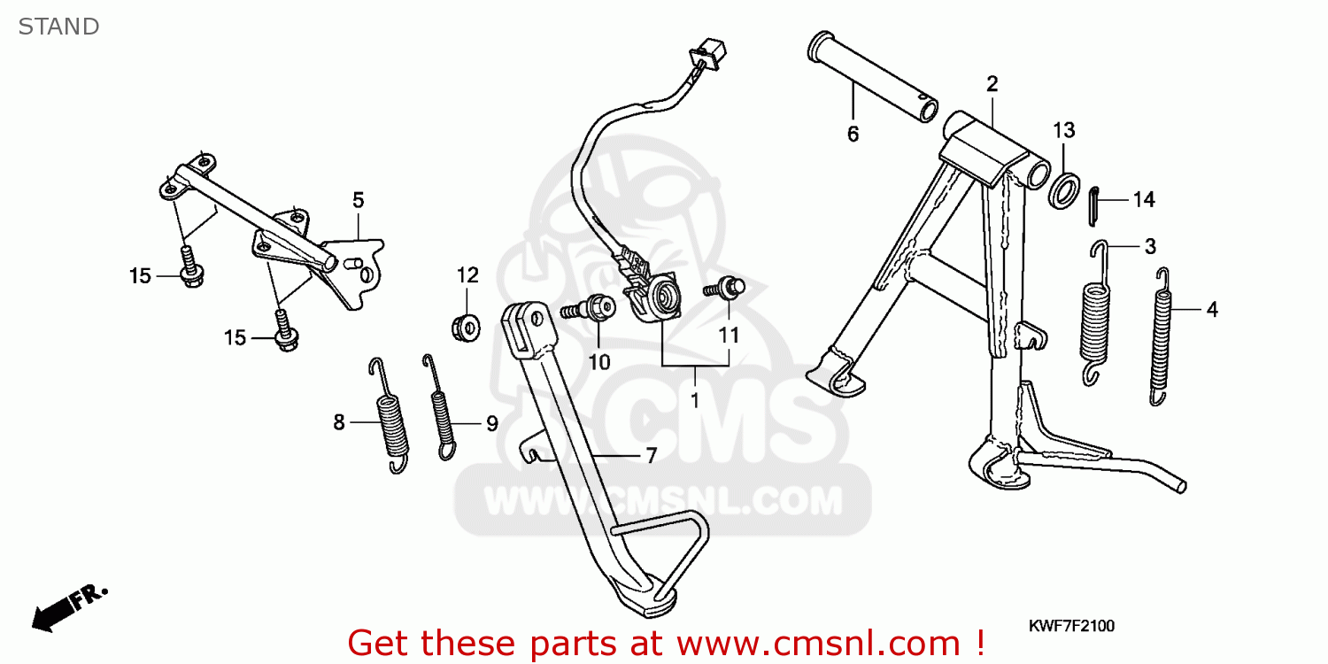 Honda CBF125M 2011 (B) ENGLAND STAND - buy STAND spares online