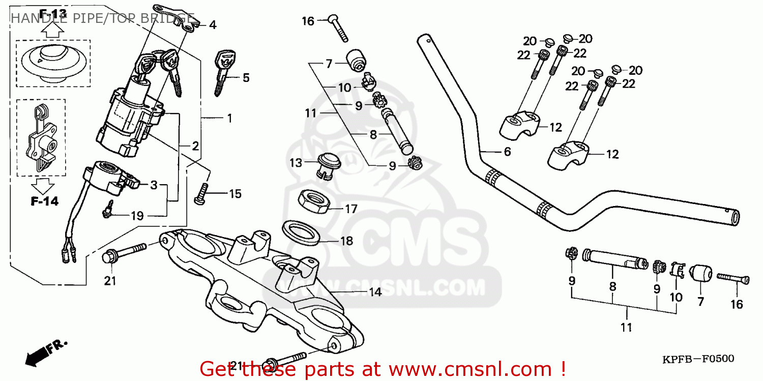 Honda CBF250 2004 (4) EUROPEAN DIRECT SALES HANDLE PIPE/TOP BRIDGE ...