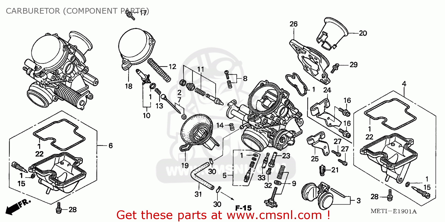 Honda CBF500 2004 (4) ENGLAND CARBURETOR (COMPONENT PARTS) - buy ...