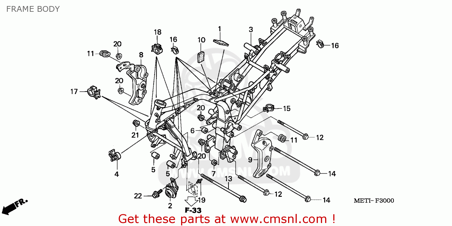 Honda CBF500 2006 (6) ENGLAND FRAME BODY - buy FRAME BODY spares online