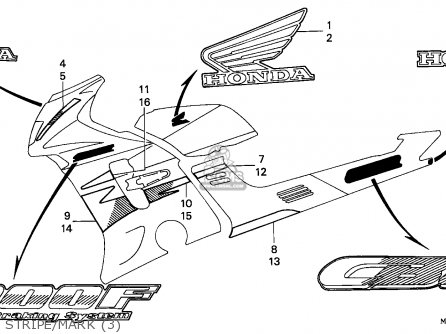 Honda CBR1000F 1994 (R) NORTHERN EUROPE parts lists and schematics