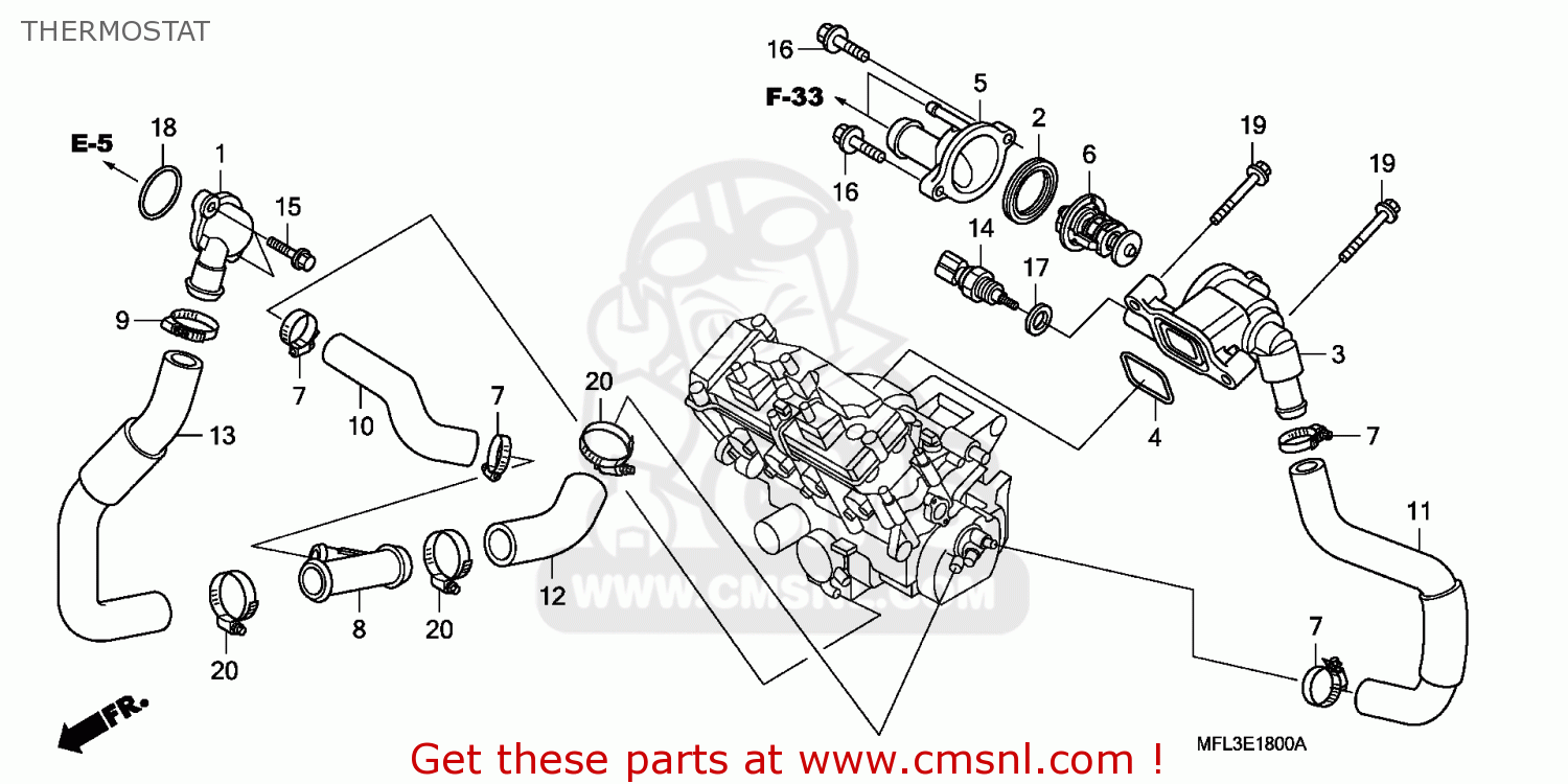 Honda CBR1000RR 2011 (B) KOREA / TYPE 2 REP THERMOSTAT - buy THERMOSTAT ...