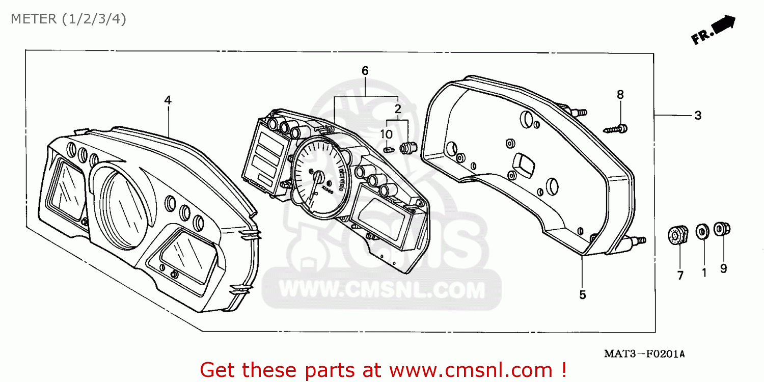 Honda CBR1100XX SUPERBLACKBIRD 2002 (2) ENGLAND METER (1/2/3/4) - buy ...