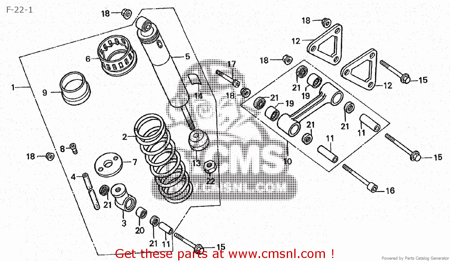 Honda CBR250R 1988 (J) JAPAN MC19-100 F-22-1 - buy F-22-1 spares online