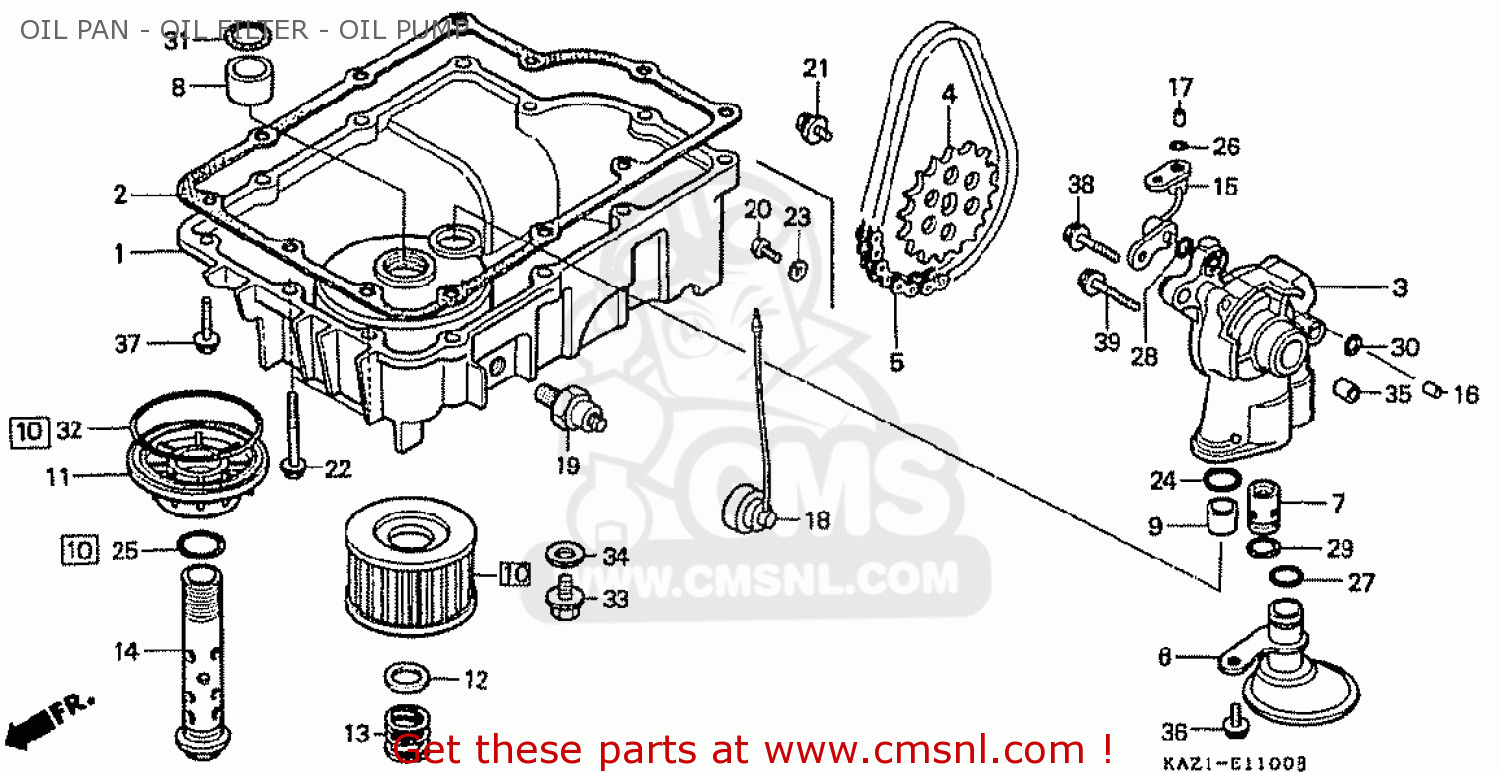 Honda CBR250RR MC22 1994 (R) JAPAN OIL PAN - OIL FILTER - OIL PUMP ...