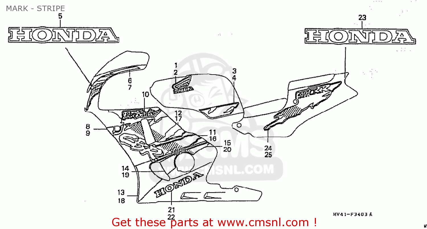 Honda CBR400RR 1994 (R) JAPANESE DOMESTIC / NC29-110 MARK - STRIPE ...