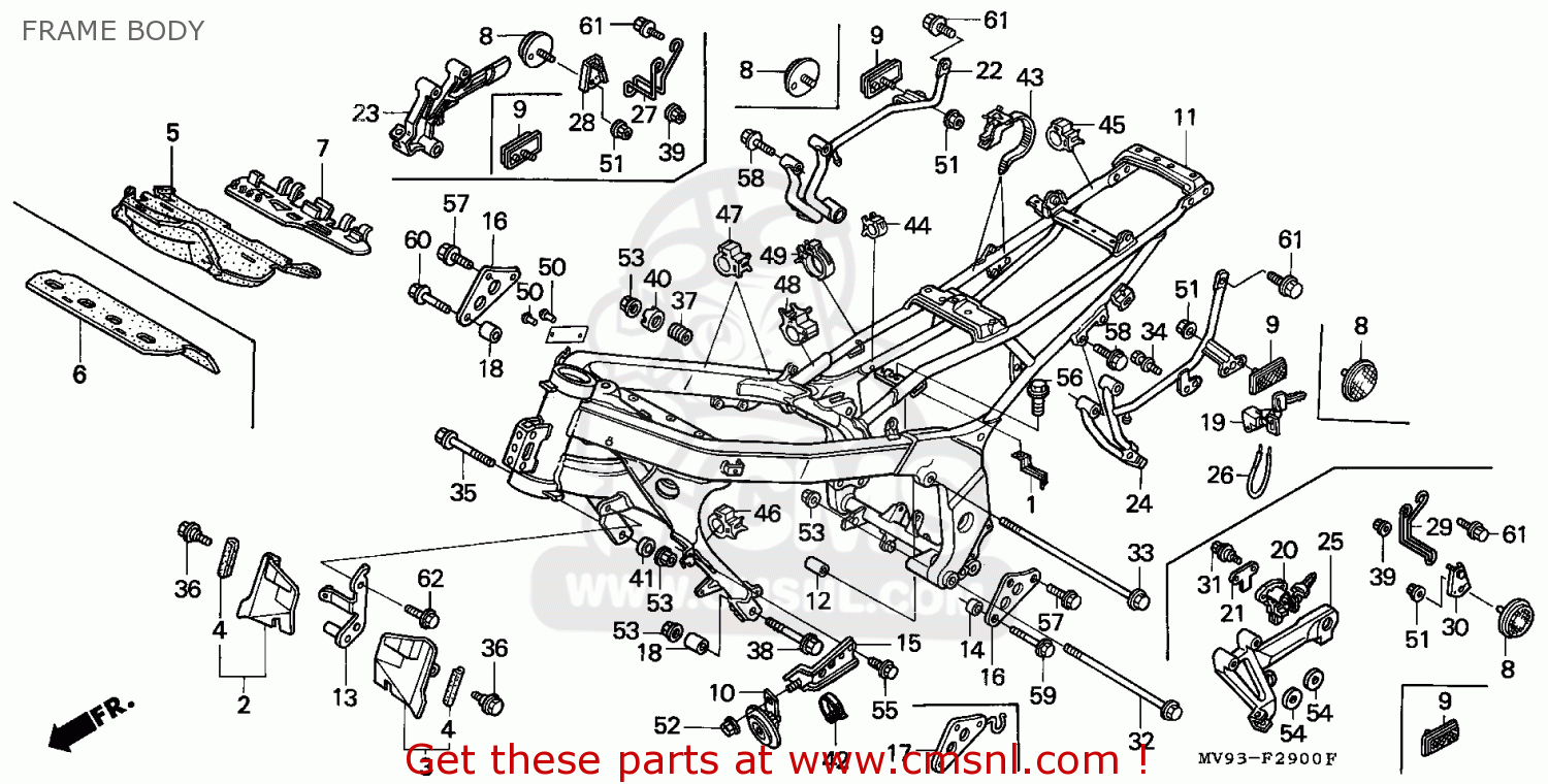 Honda CBR600F HURRICANE 1996 (T) ENGLAND / MKH FRAME BODY - buy FRAME ...
