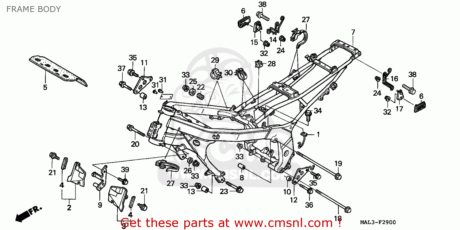 Honda CBR600F HURRICANE 1998 (W) GERMANY FRAME BODY - buy FRAME BODY ...