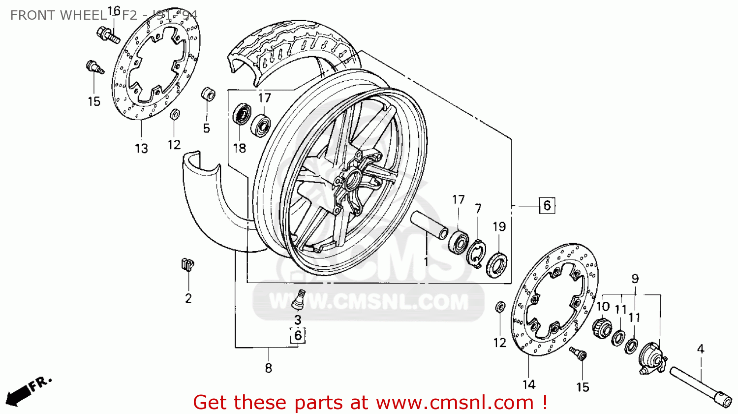 Wheel Hubs & Bearings For Honda Odyssey All Balls Honda CBR 600F2 91-94 ...