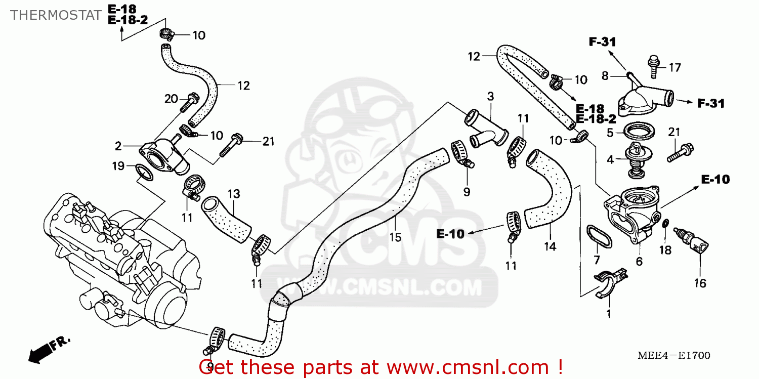 Honda CBR600RR 2006 (6) KOREA THERMOSTAT - buy THERMOSTAT spares online