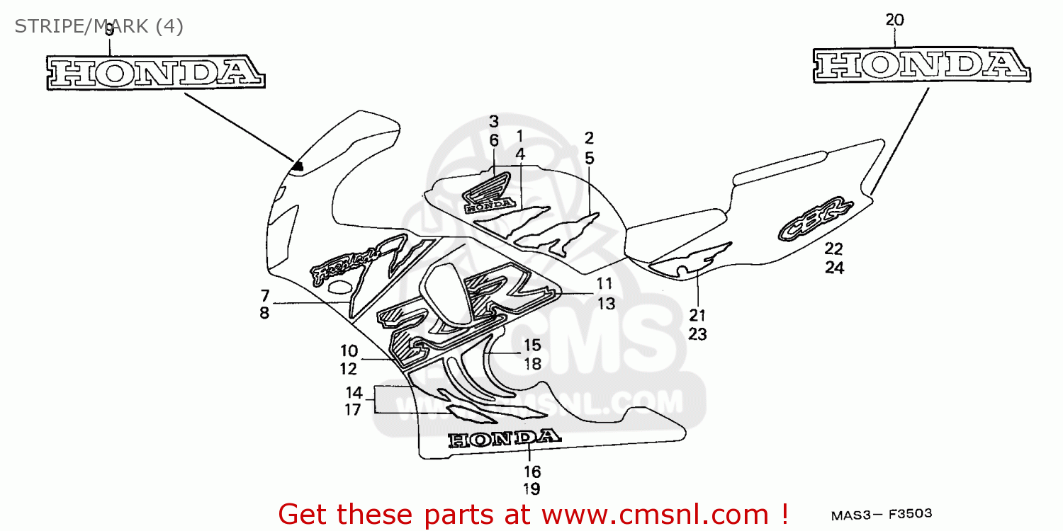 Honda CBR900RR FIREBLADE 1999 (X) FRANCE / KPH STRIPE/MARK (4) - buy ...