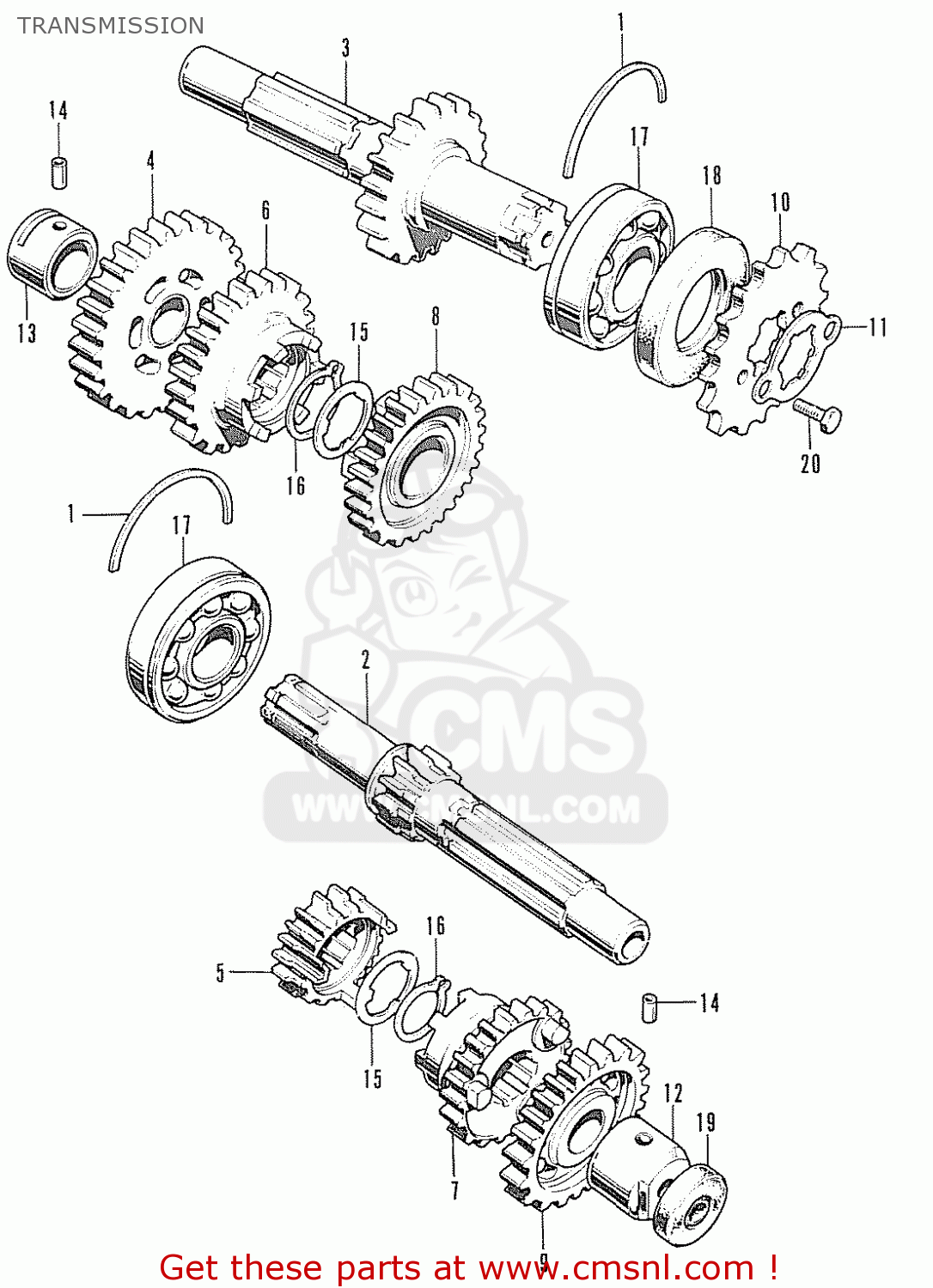 Honda CD175 A4 ENGLAND TRANSMISSION - buy TRANSMISSION spares online