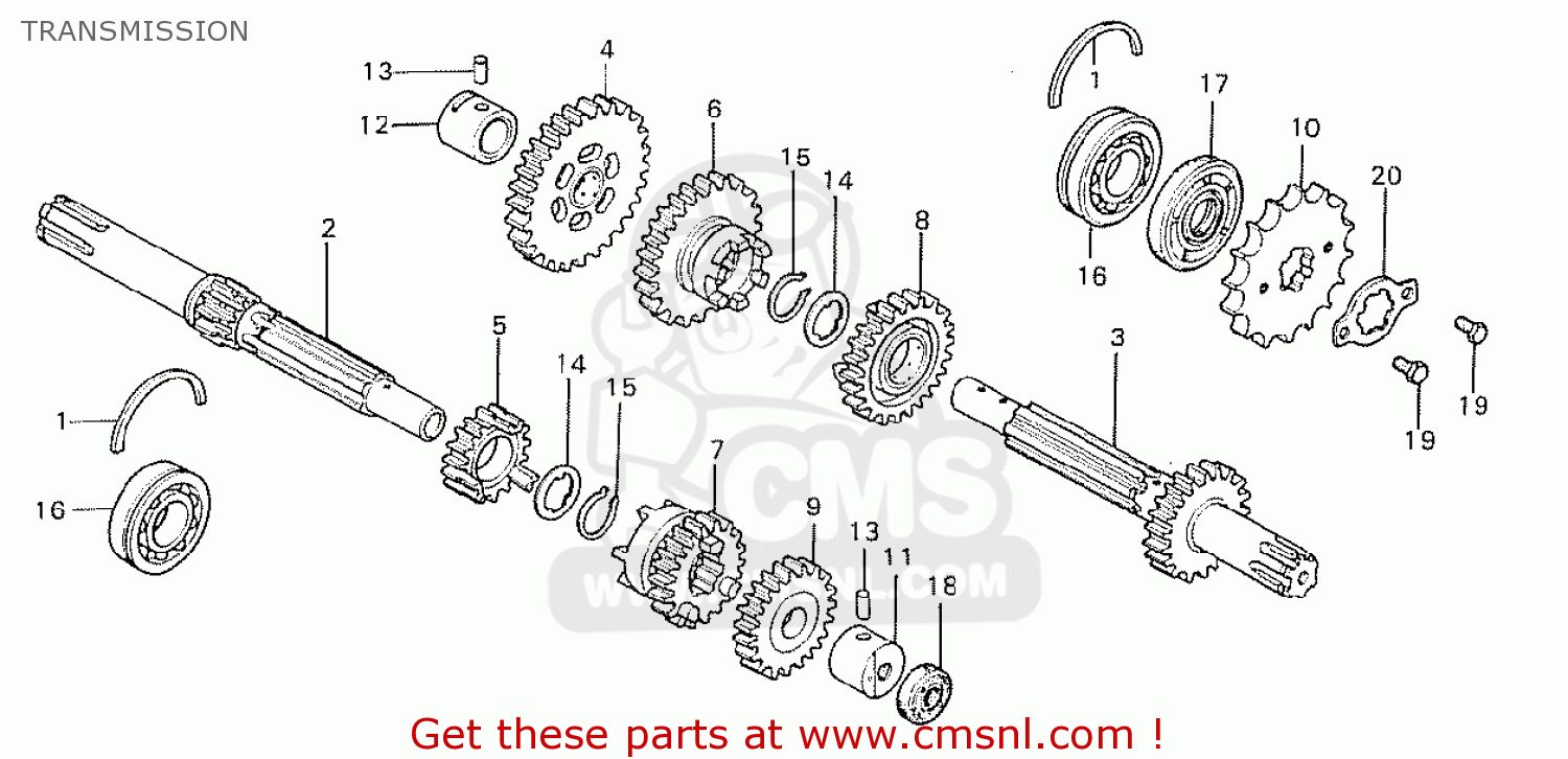 Honda CD175 A5 ENGLAND TRANSMISSION - buy TRANSMISSION spares online