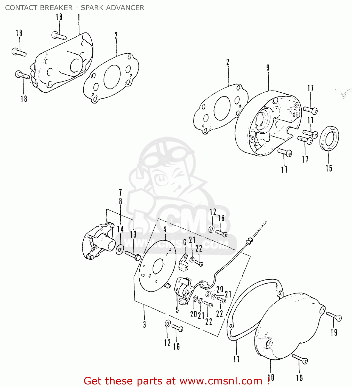 Honda CD175 K4 CANADA parts lists and schematics