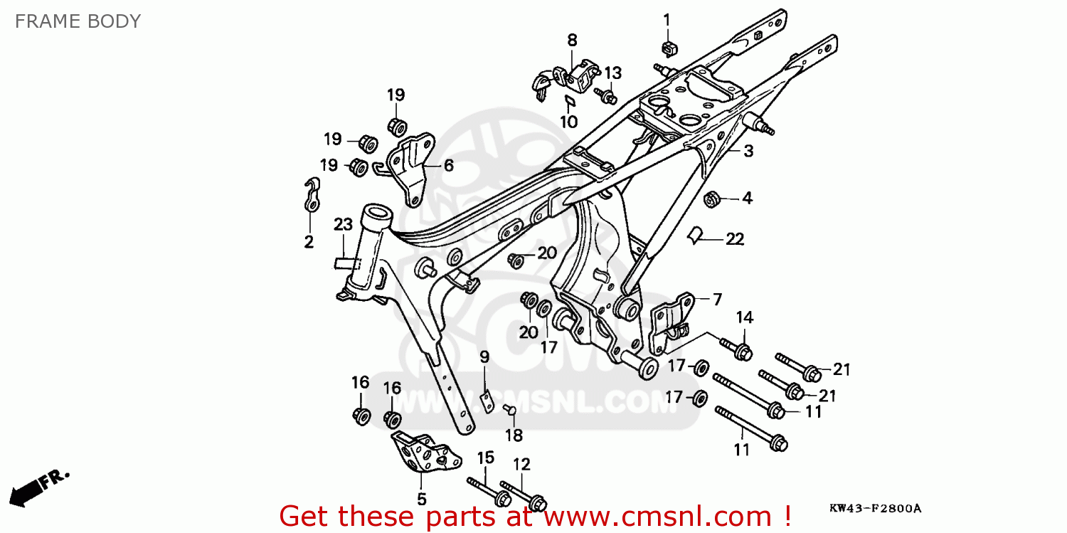 Honda CD250U 1988 (J) ENGLAND FRAME BODY - buy FRAME BODY spares online