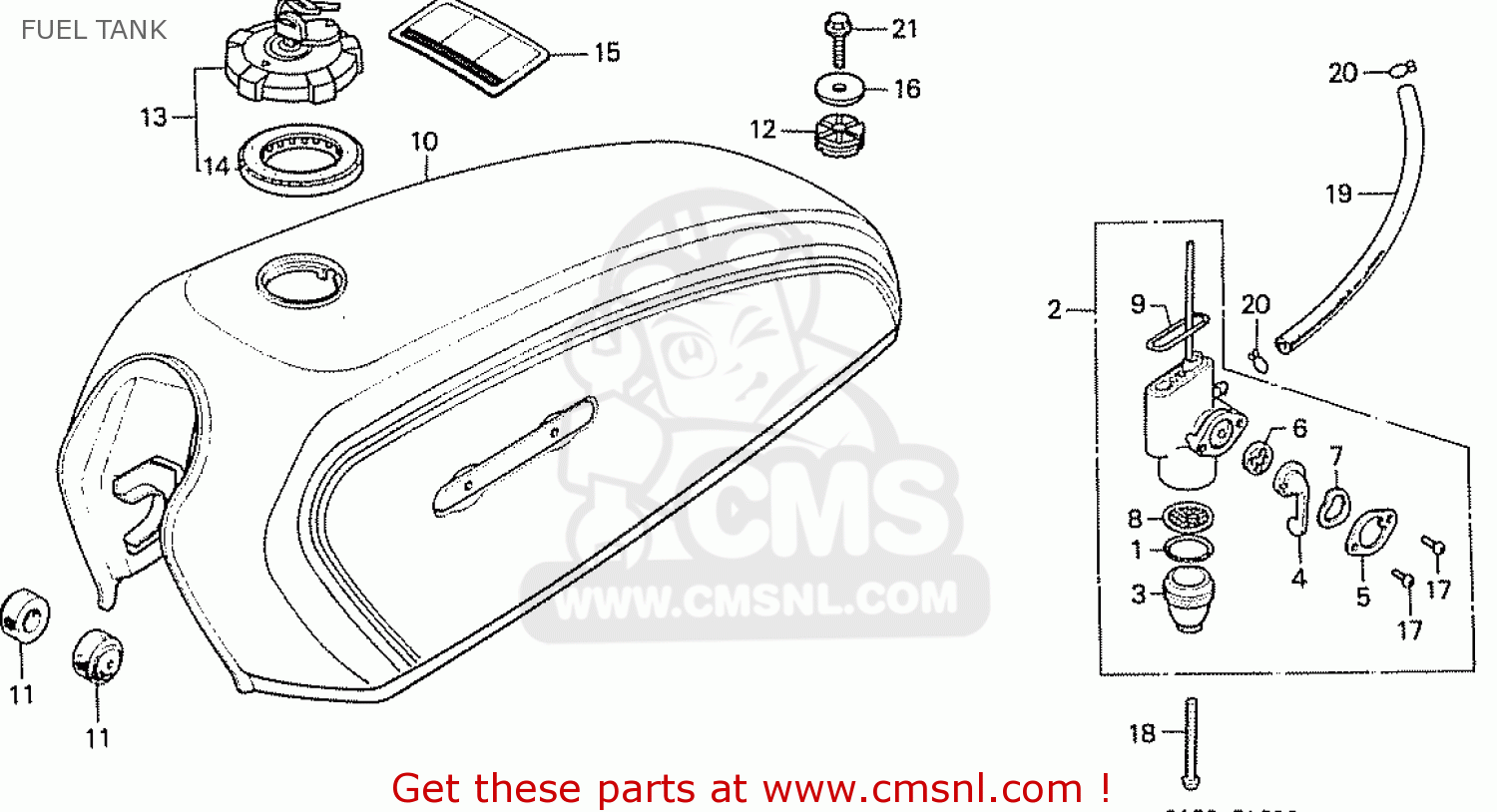 Honda CD50 1993 (P) GENERAL EXPORT KPH FUEL TANK - buy FUEL TANK spares ...