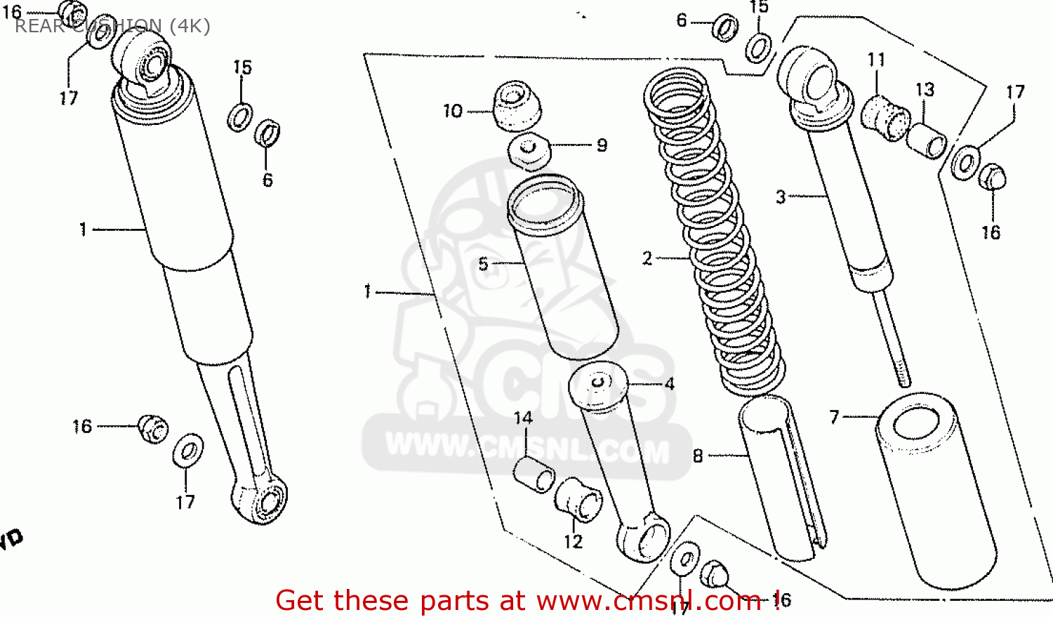 Honda CD70B GENERAL EXPORT TYPE 4 REAR CUSHION (4K) - buy REAR CUSHION ...