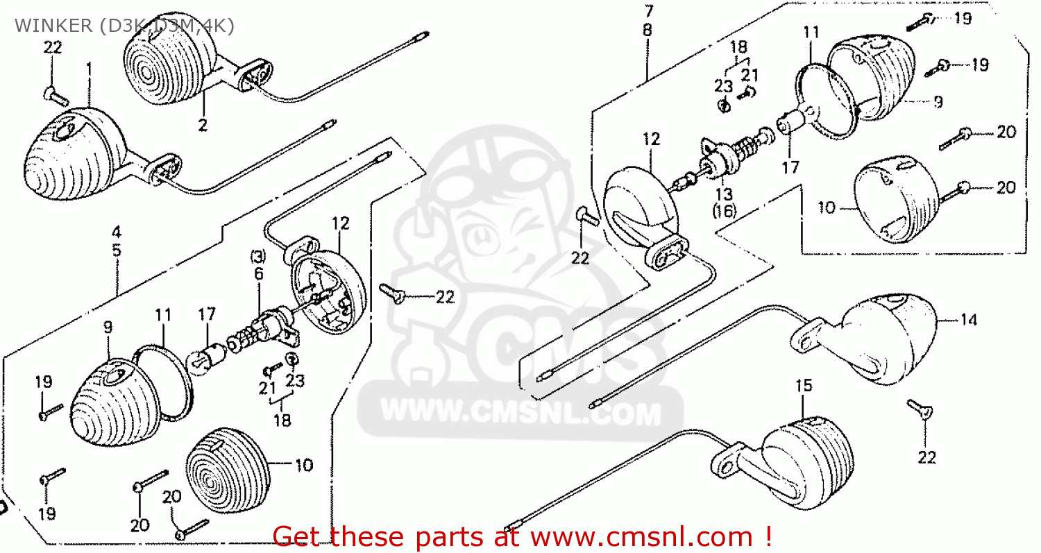 Honda CD70B GENERAL EXPORT TYPE 4 parts lists and schematics