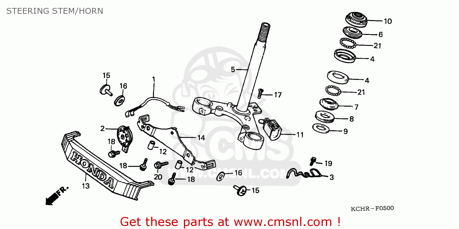 Honda CG125 1995 (S) ENGLAND STEERING STEM/HORN - buy STEERING STEM ...