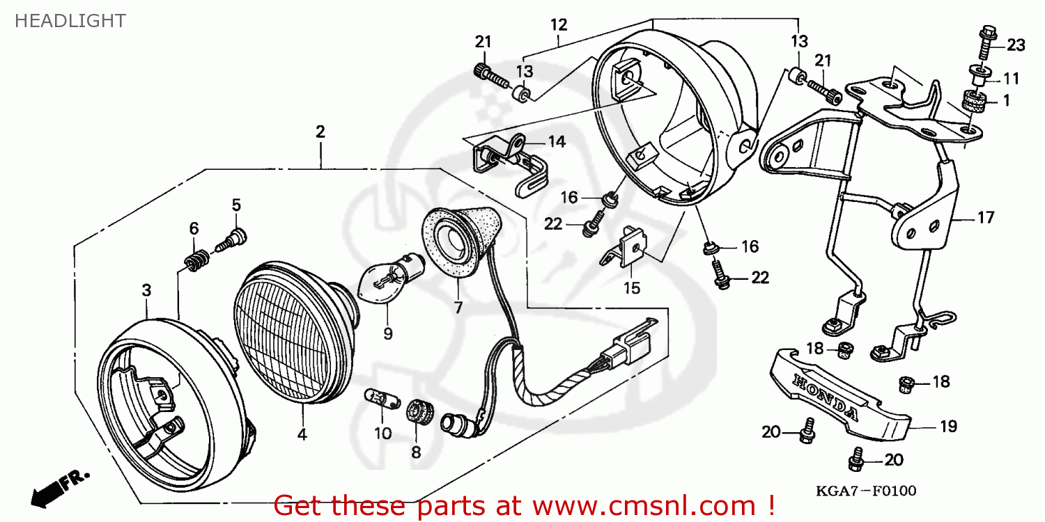 Honda CG125ES 2007 (7) ENGLAND HEADLIGHT - buy HEADLIGHT spares online