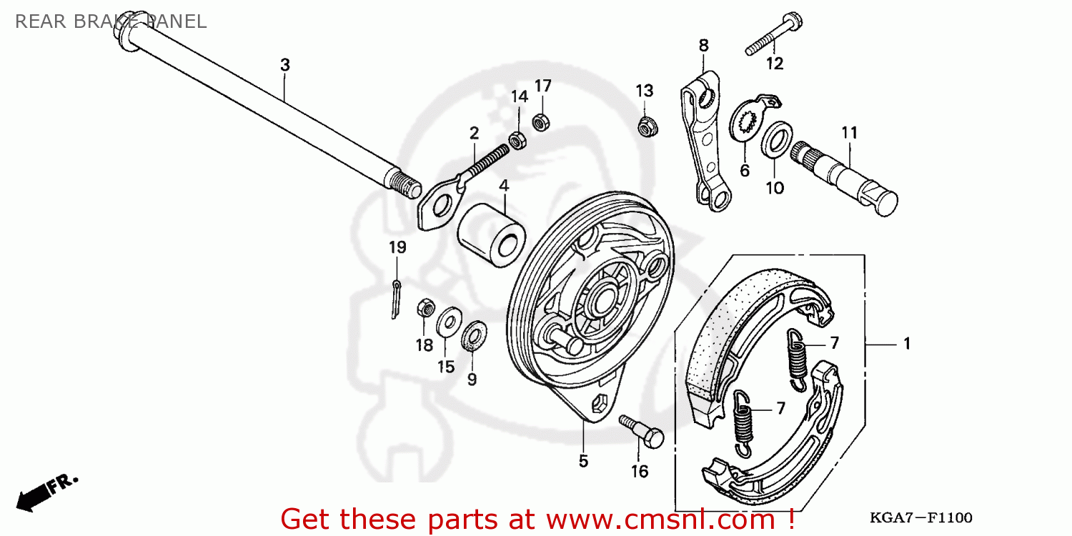 Honda CG125ES 2007 (7) ENGLAND REAR BRAKE PANEL - buy REAR BRAKE PANEL ...