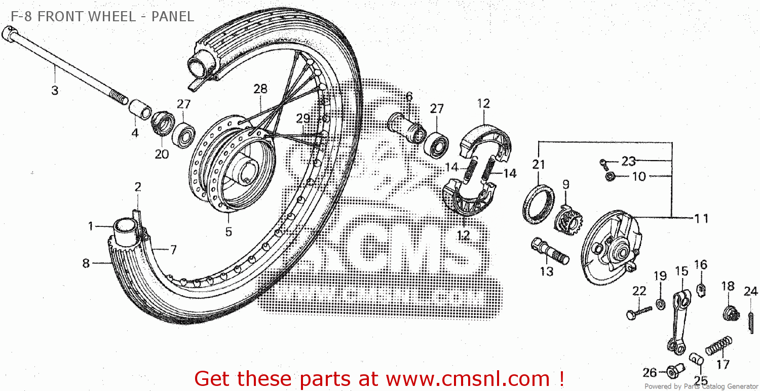 Honda CG125K1 ENGLAND F-8 FRONT WHEEL - PANEL - buy F-8 FRONT WHEEL ...