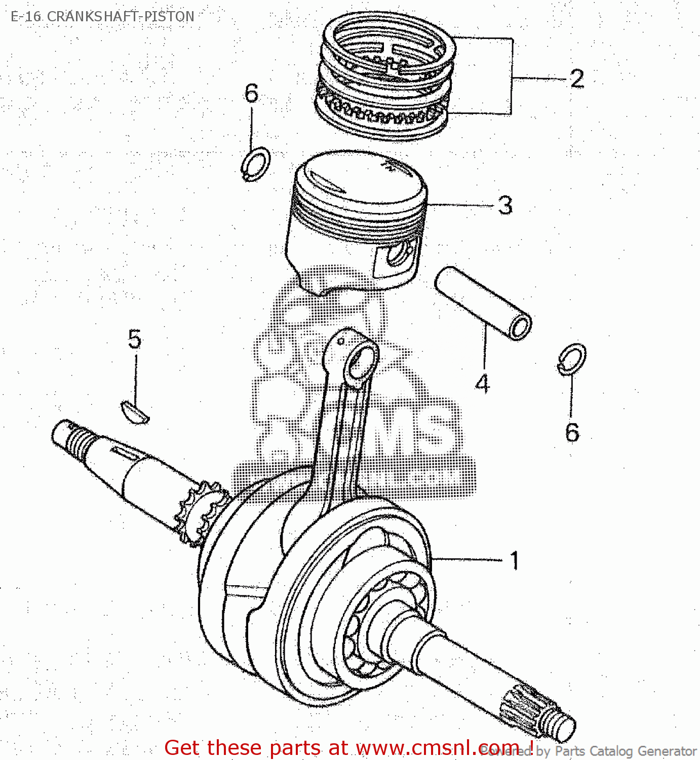Honda CH125 1983 (D) E-16 CRANKSHAFT-PISTON - buy E-16 CRANKSHAFT ...