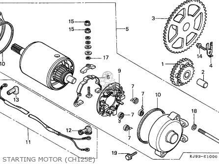 Honda CH125 ELITE 1984 (E) GENERAL EXPORT (KPH) parts lists and schematics