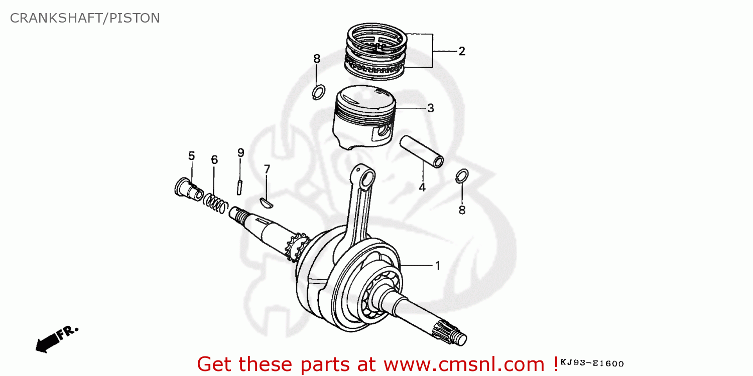 Honda CH125 SPACY 1986 (G) NETHERLANDS CRANKSHAFT/PISTON - buy ...