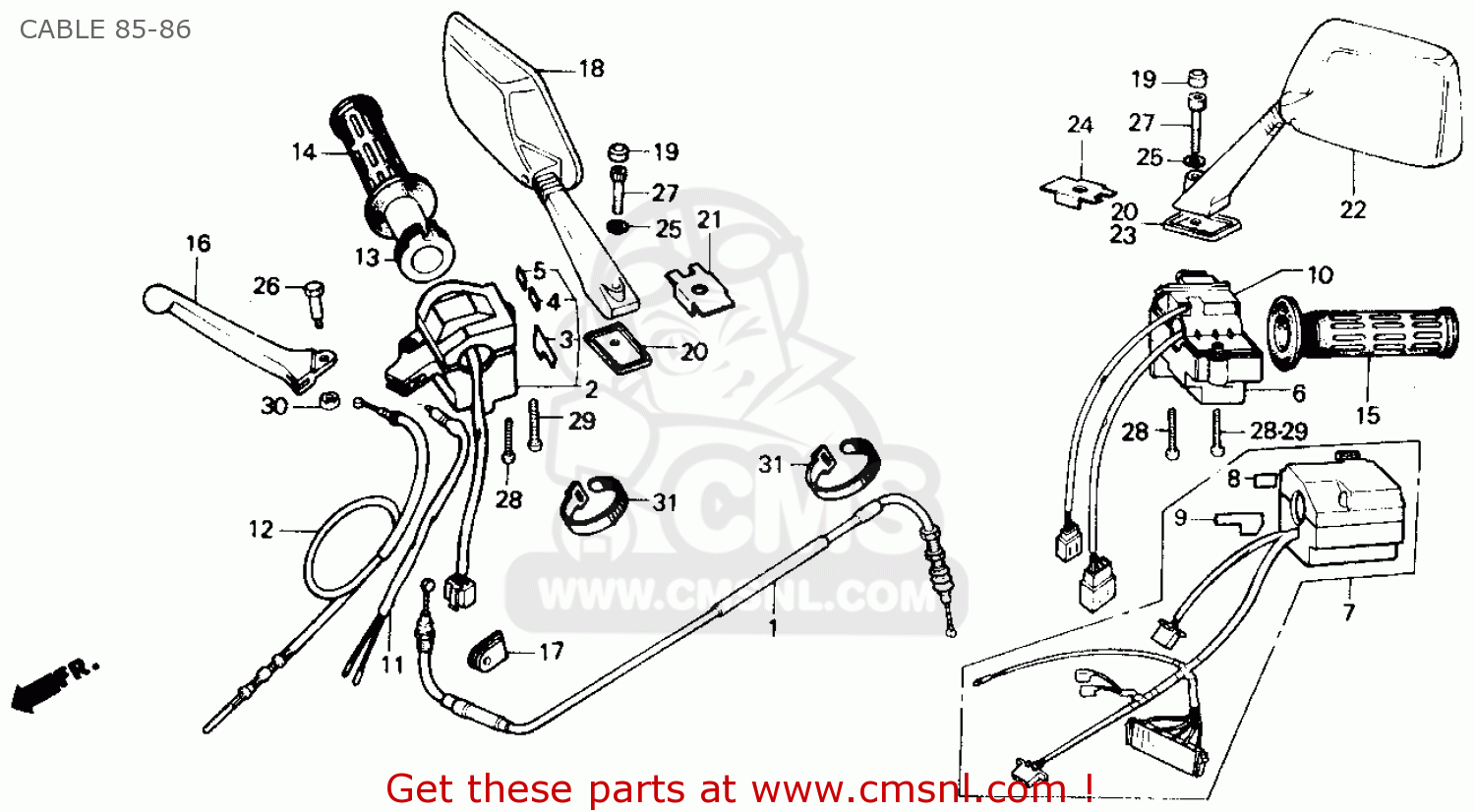 Honda CH150 ELITE 150 1985 (F) USA parts lists and schematics