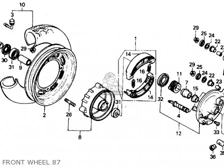 Honda Honda CH150 ELITE 150 1987 (H) USA parts lists and schematics