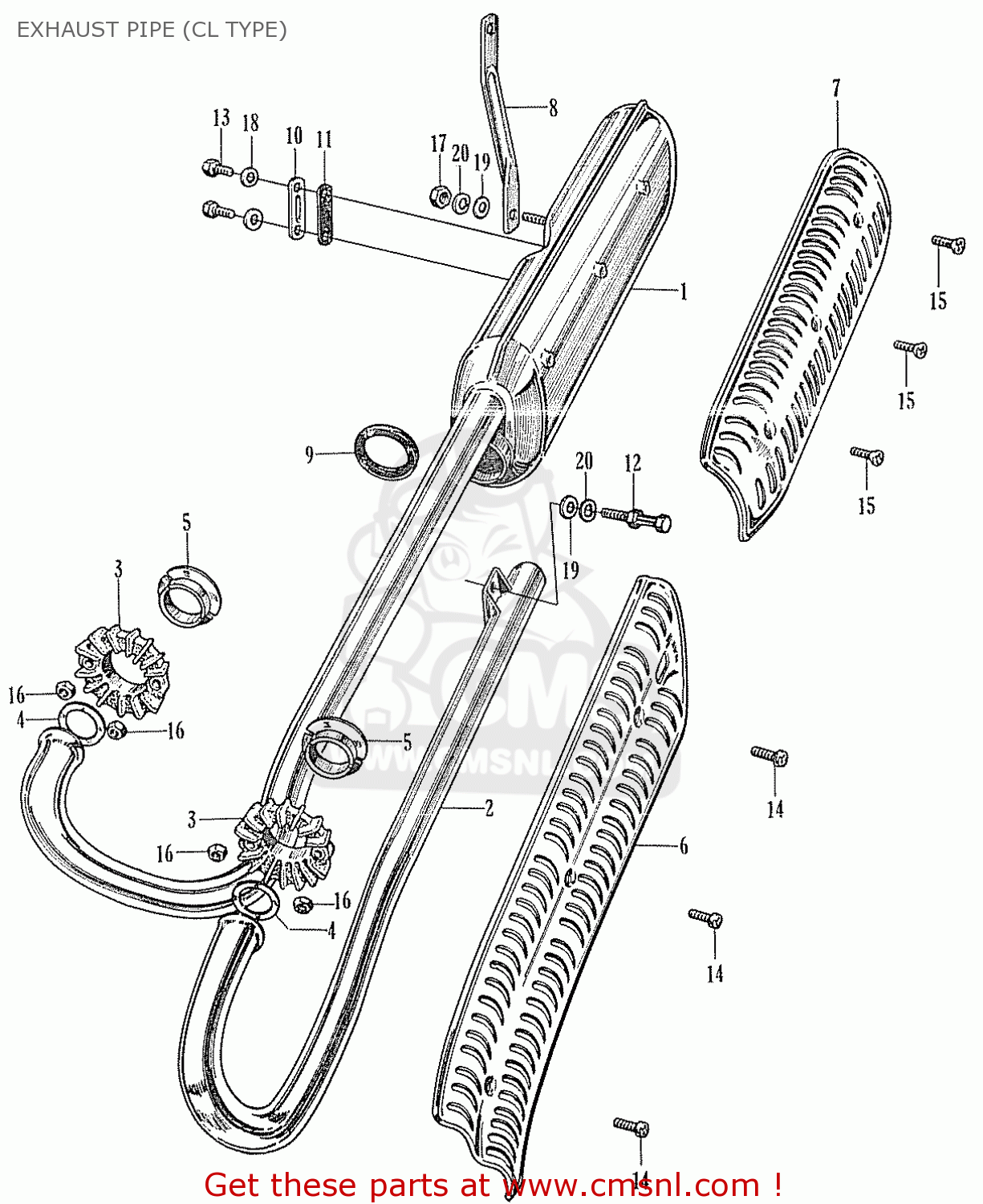 Honda CL160 SCRAMBLER GENERAL EXPORT EXHAUST PIPE (CL TYPE) - buy ...