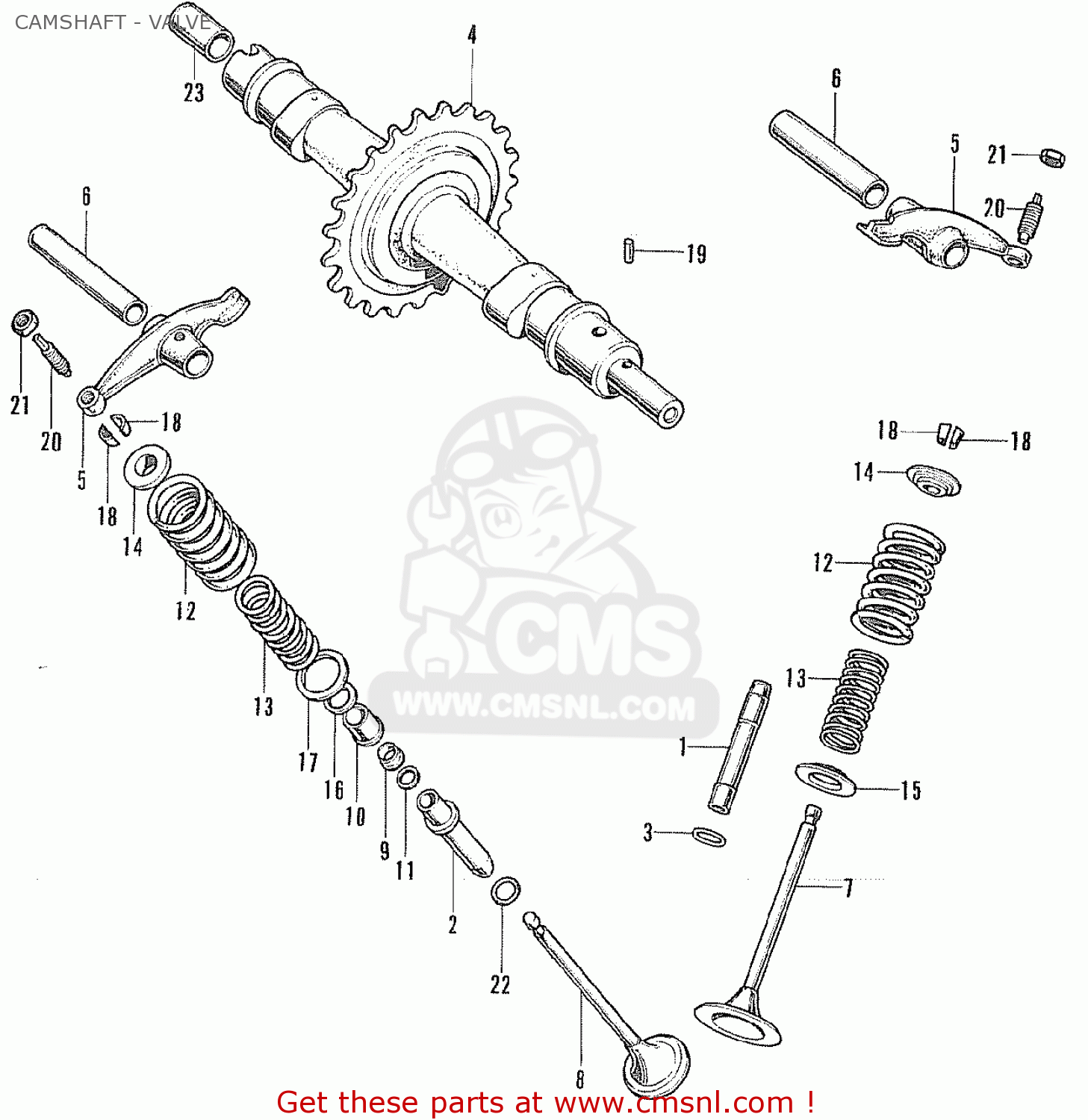 Honda CL175 SCRAMBLER 1972 K6 USA CAMSHAFT - VALVE - buy CAMSHAFT ...
