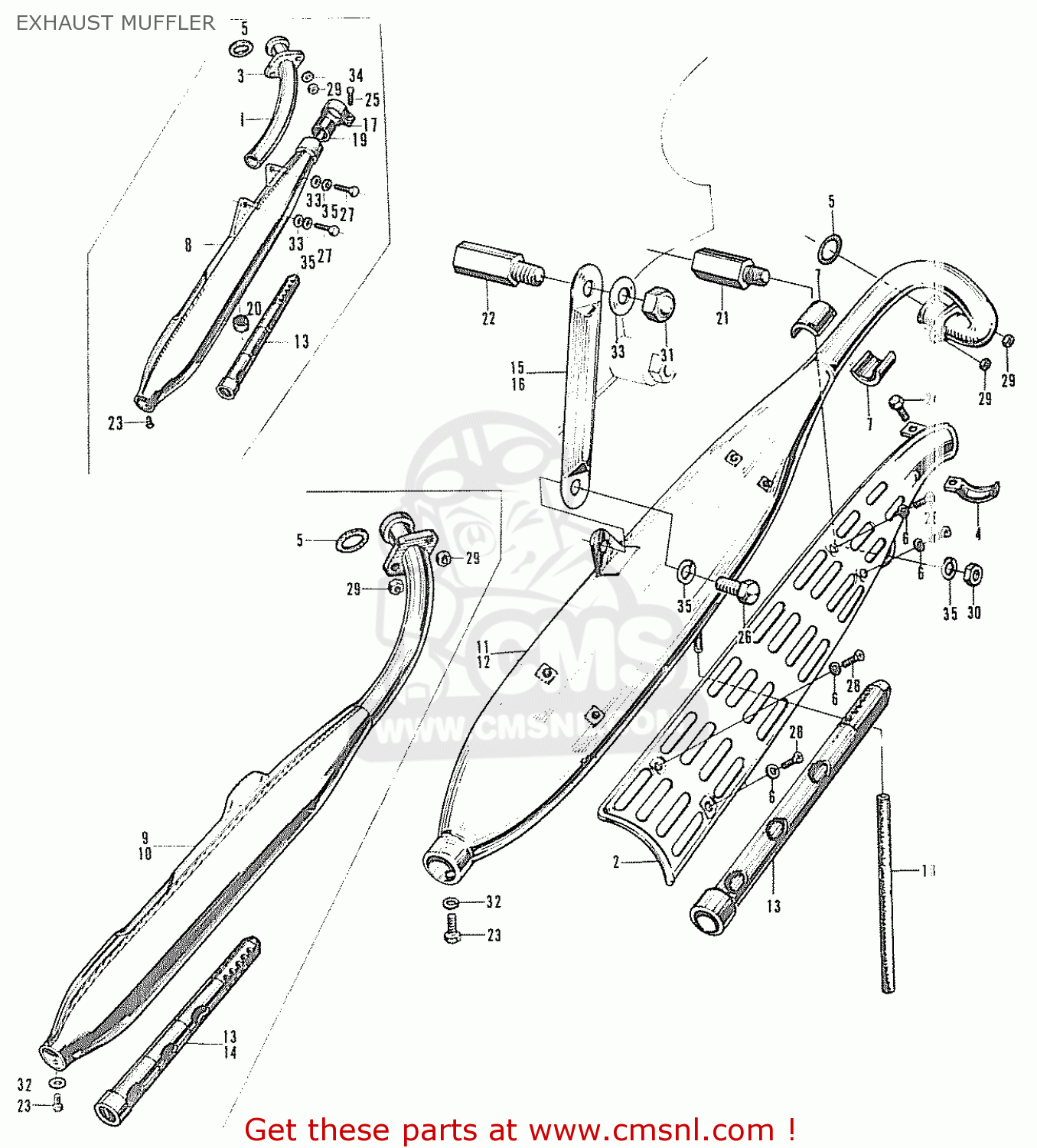 Honda CL90 SCRAMBLER GENERAL EXPORT / TYPE 2 EXHAUST MUFFLER - buy ...