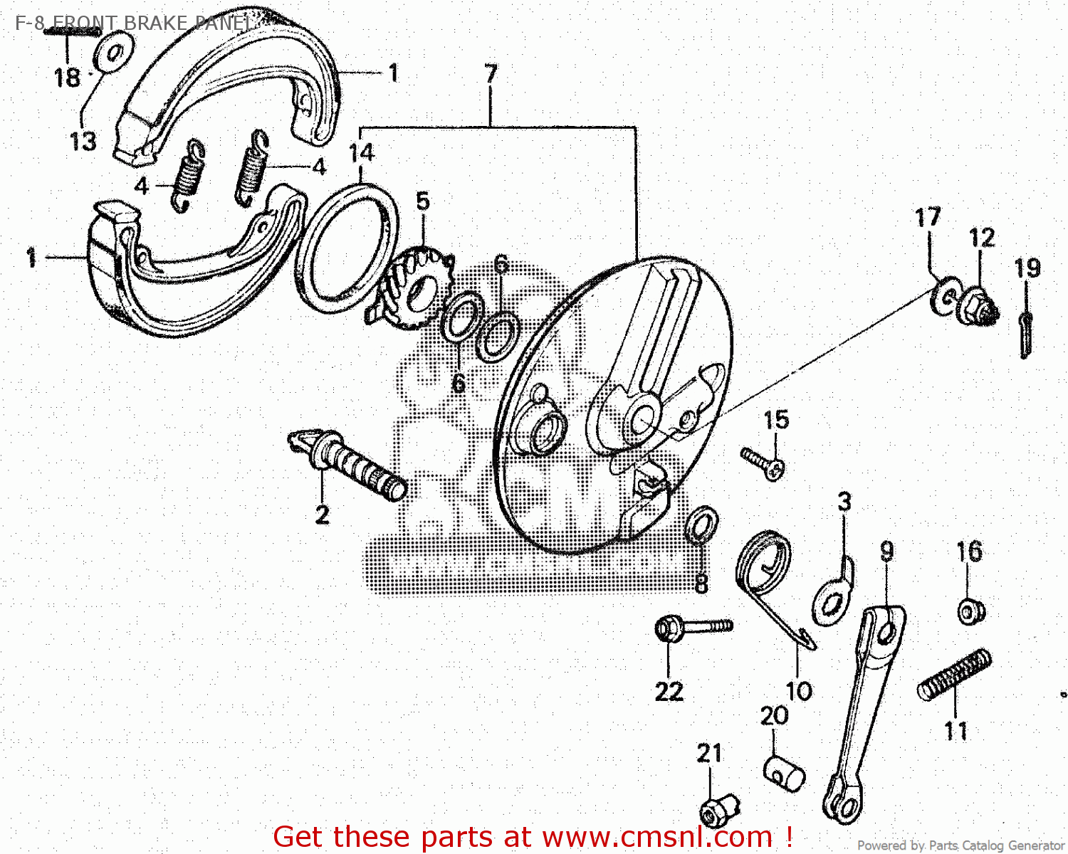 Honda CM200T 1981 (B) CANADA F-8 FRONT BRAKE PANEL - buy F-8 FRONT ...