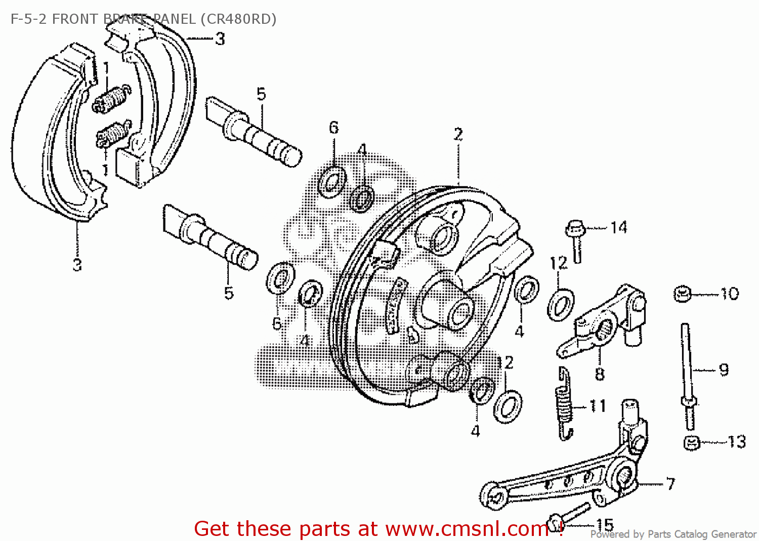 Honda CR480R 1983 (D) F-5-2 FRONT BRAKE PANEL (CR480RD) - buy F-5-2 ...