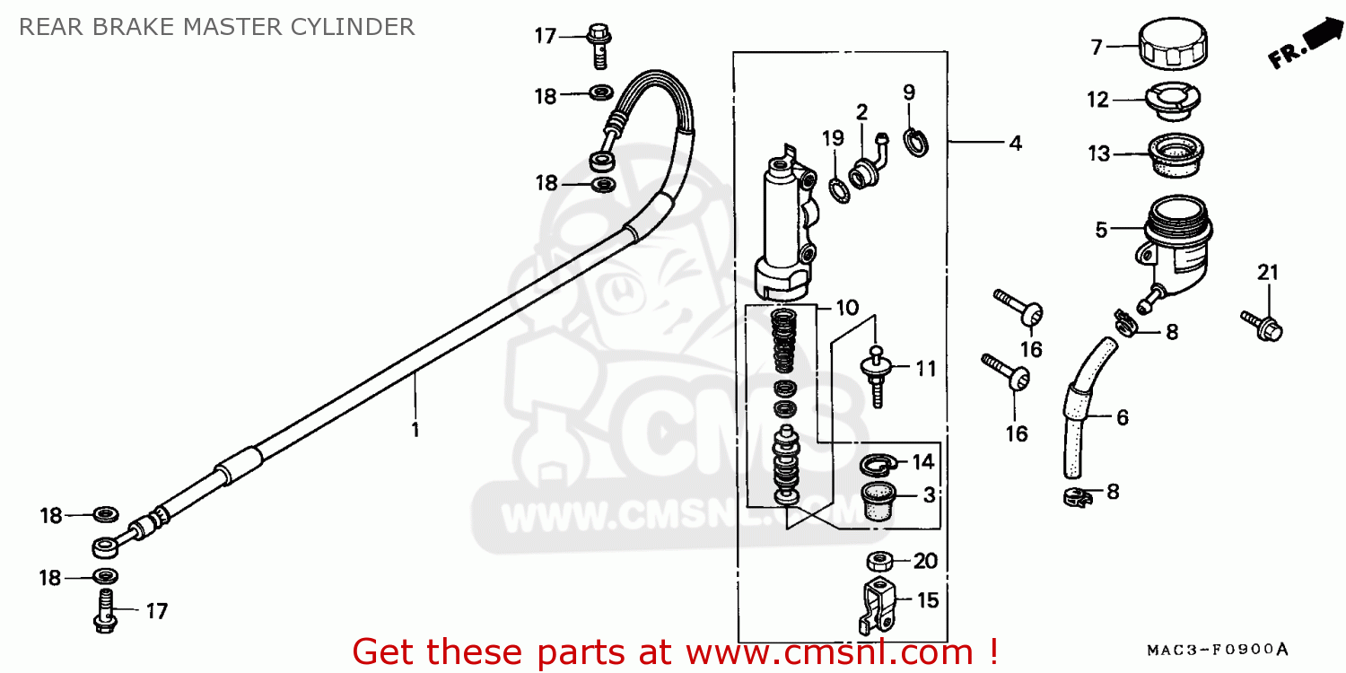 Honda Cr500r 1998 W European Direct Sales Cmf Rear Brake Master